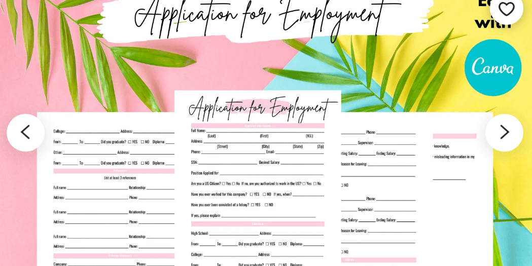 12 Printable Job Application Forms - Unix Commerce
